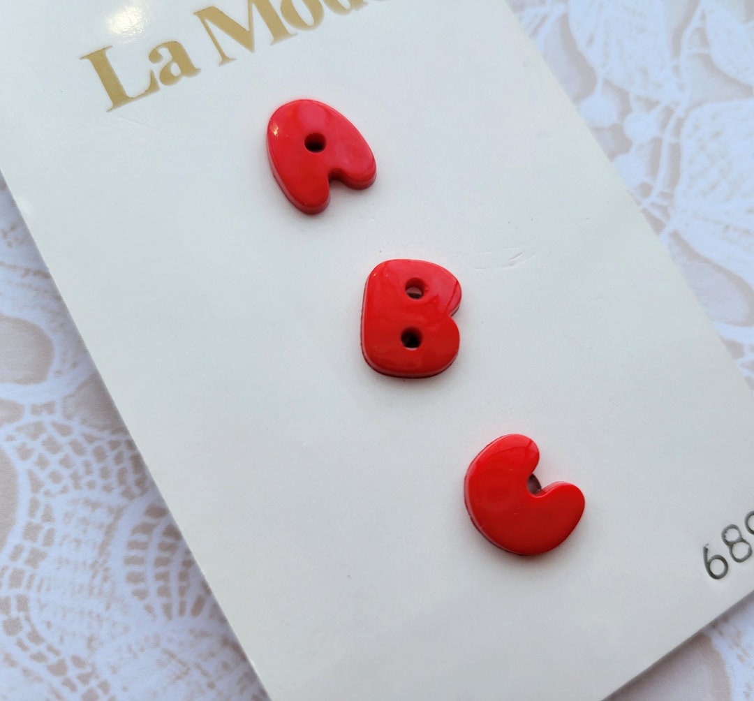 Red ABC Buttons 3/8 Inch 9mm La Mode Buttons - Etsy