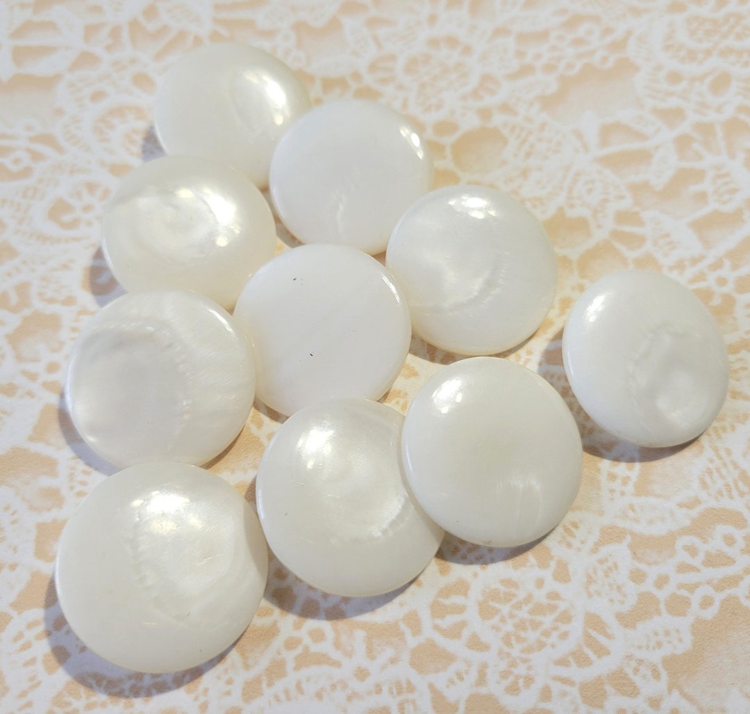 10 Vintage Creamy White Pearl Shank Buttons 7/8 Inch Metal Shank - Etsy