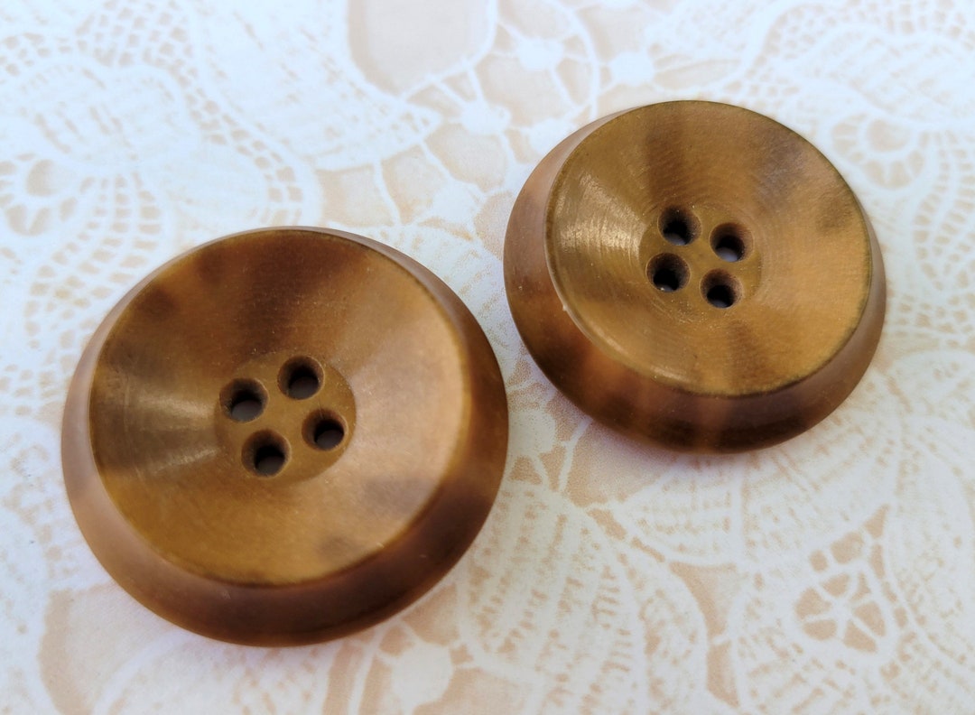 2 Brown 4 Hole Vintage Buttons Coat Buttons 1 Inch 25mm - Etsy