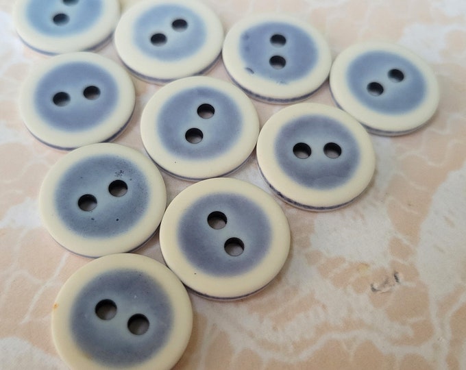 10 Light Blue Reversible Vintage Buttons Dark Blue 9/16 Inch 15mm - Etsy