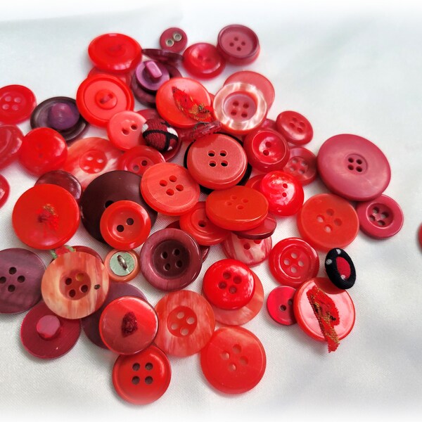 Red Vintage Buttons - Etsy