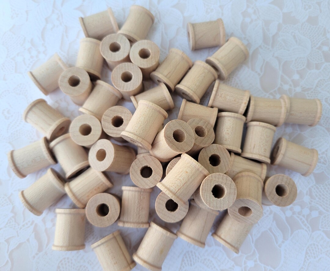 50 Small Wooden Spools 3/4 Inch Tall - Etsy