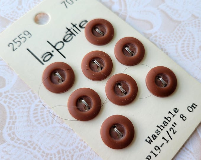 8 Brown Vintage Buttons 1/2 Inch 12mm La Petite Button Card - Etsy