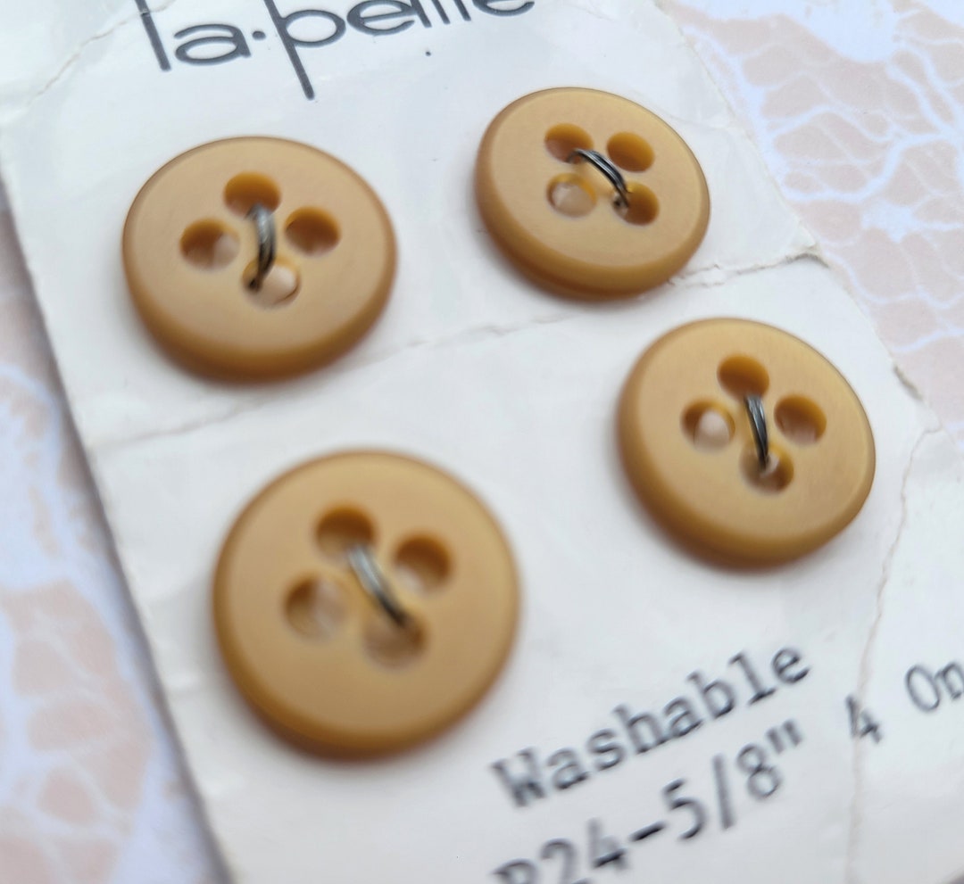 4 Tan Vintage 4 Hole Buttons 9/16 Inch 15mm La Petite Button Card - Etsy