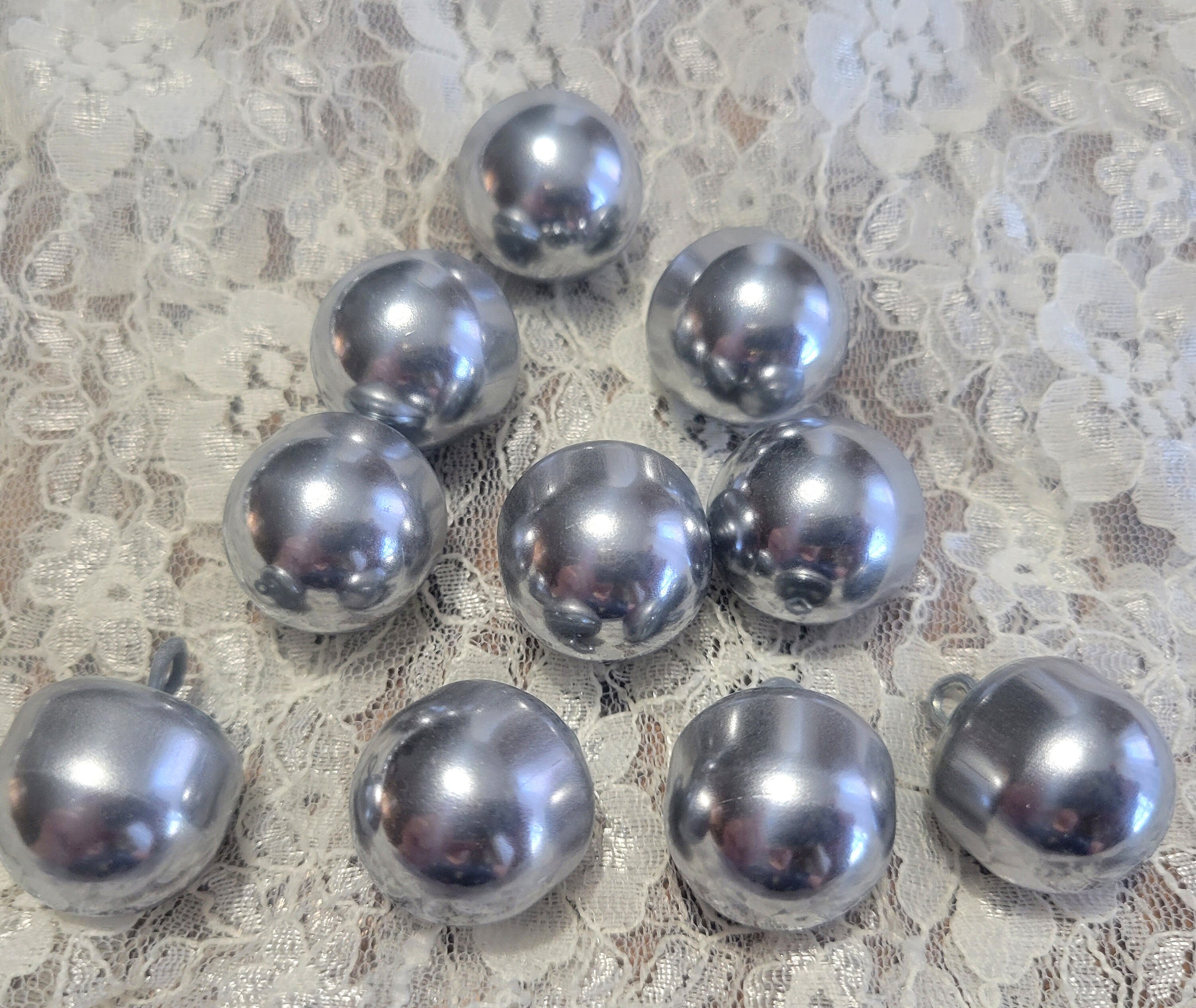 10 Vintage Silver Ball Buttons Nickel 3/4 Inch Wide 5/8 Inch - Etsy
