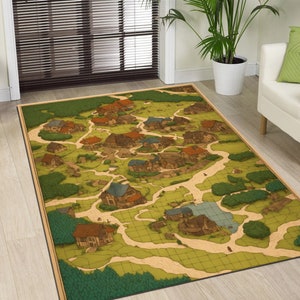 Village Rug,map Pattern Rug,village House Rug,villager Rug,small Town ...