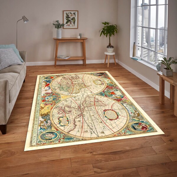 World Map Rug - Etsy