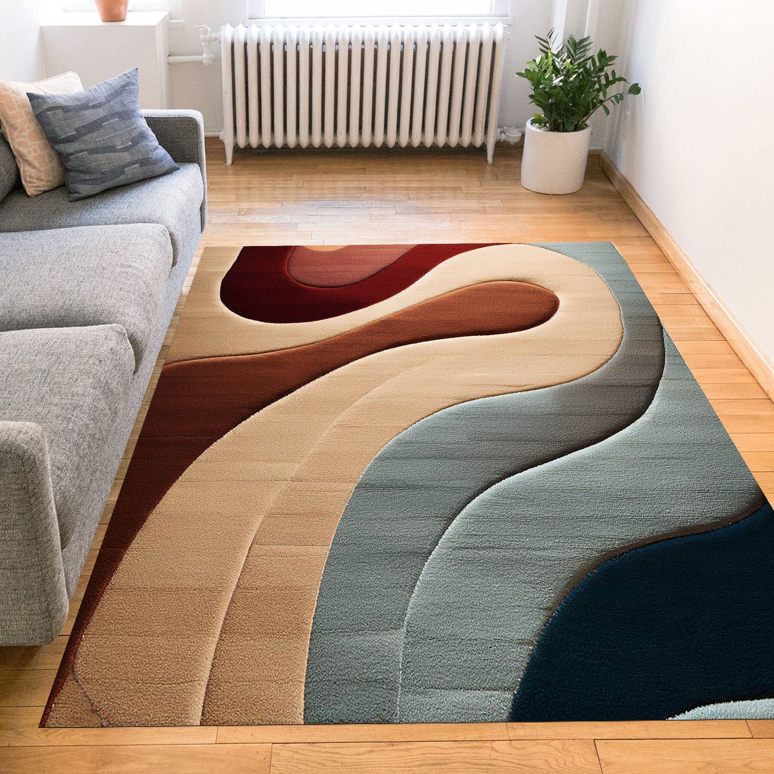 Wave Rug,wavy Pattern Rug,abstract Rug,abstract Art Rug,modern Home Rug ...