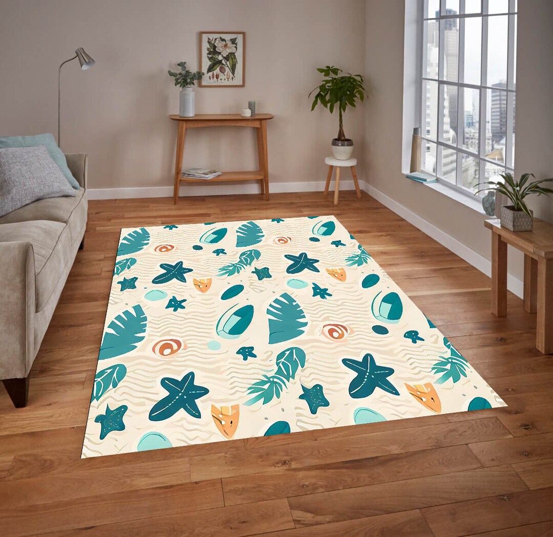 Beach Rug,sea Theme Rug,starfish Rug,summer Pattern Rug,gift Rug,icon ...