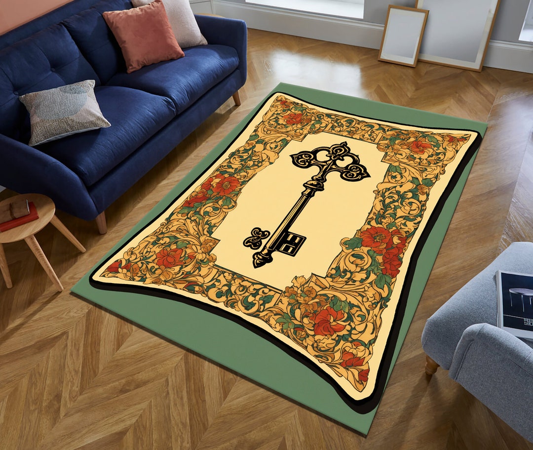Key Rug,book Cover Rug,key Theme Rug,flower Rug,garden Pattern Rug ...