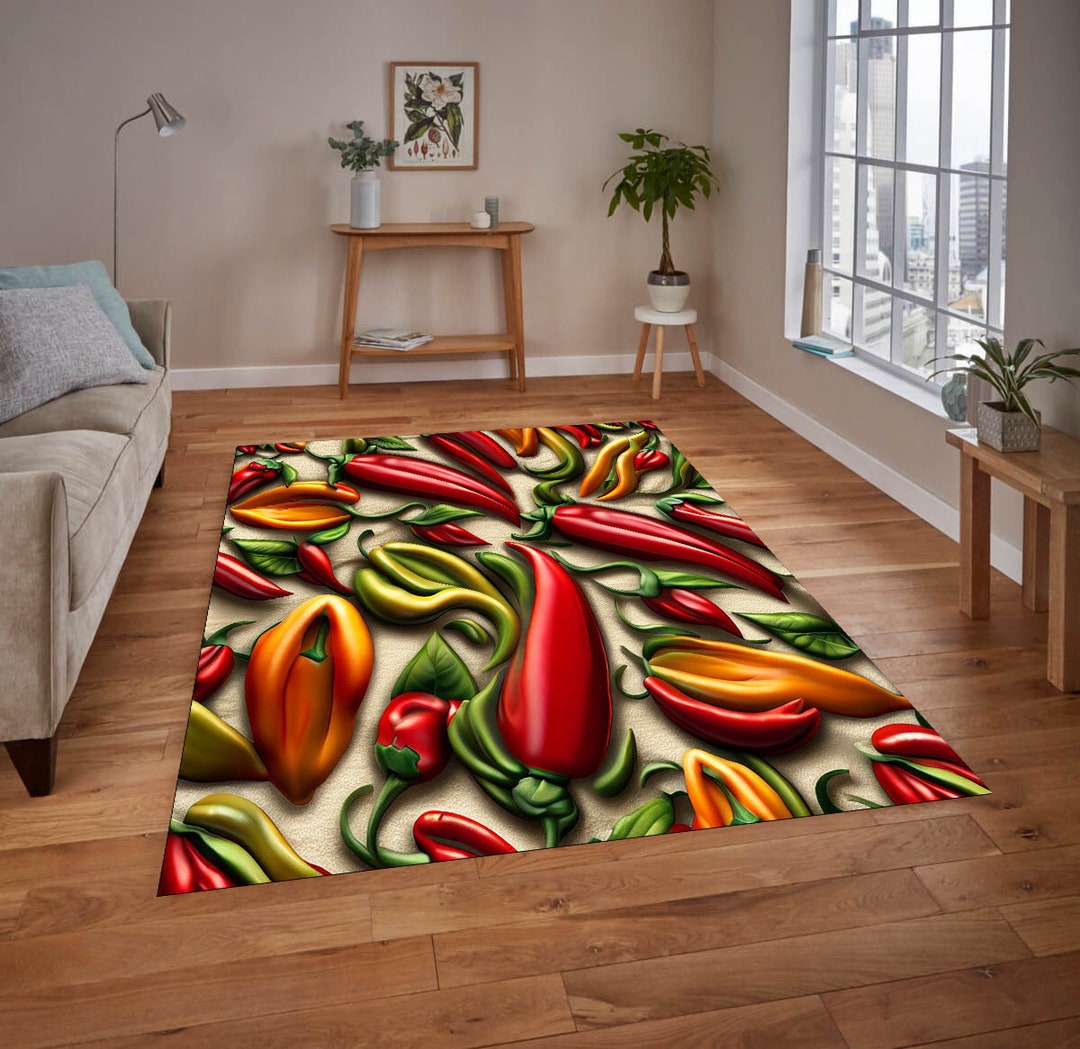 Kitchen Rug,dinner Rug,pepper Rug,vegetable Rug,food Rug,food Pattern ...