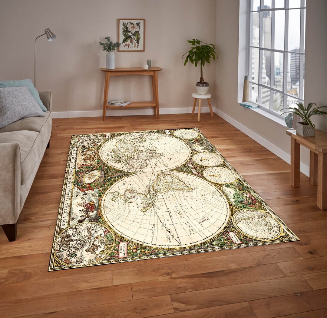 World Map Rug,map Pattern Rug,historical Rug,map Design Rug,world View ...