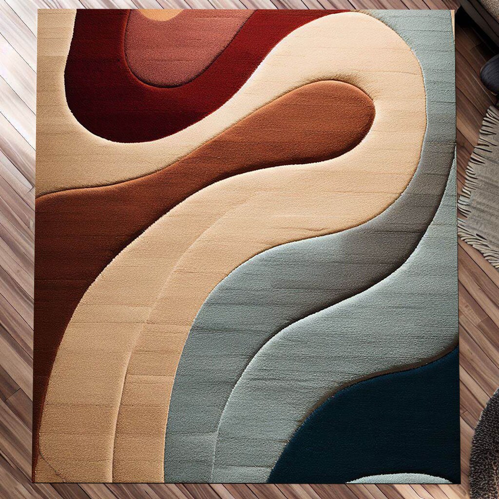 Wave Rug,wavy Pattern Rug,abstract Rug,abstract Art Rug,modern Home Rug ...