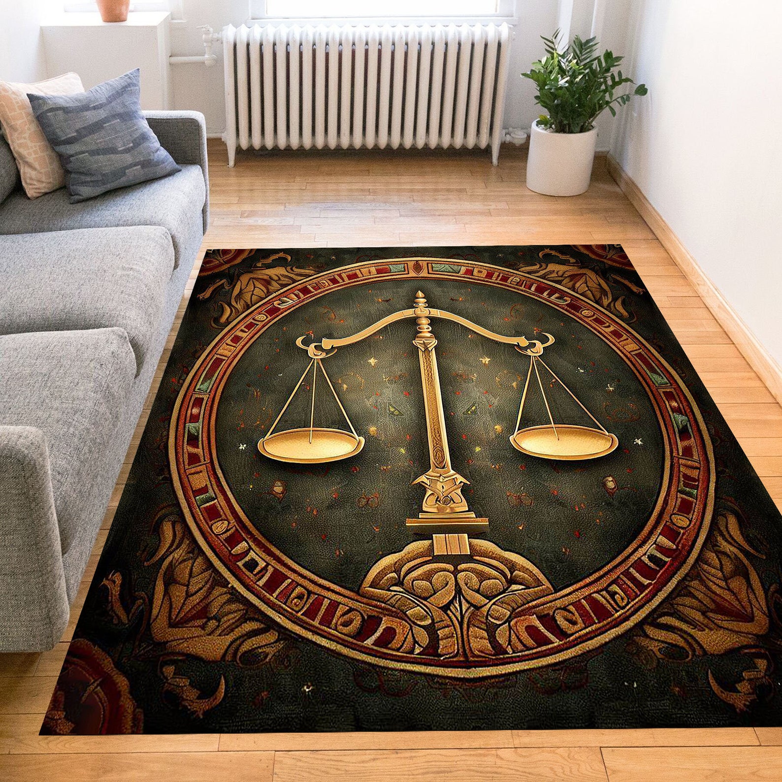 Law Rug,scale Rug,themis Rug,law Theme Rug,scale Pattern Rug,minimalist ...