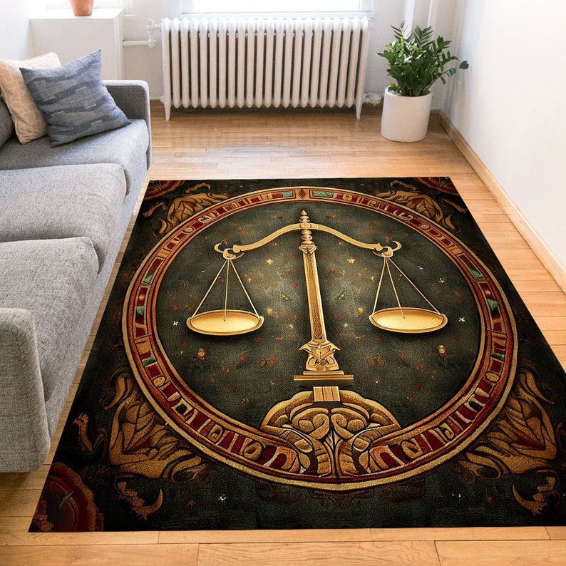 Law Rug,scale Rug,themis Rug,law Theme Rug,scale Pattern Rug,minimalist ...