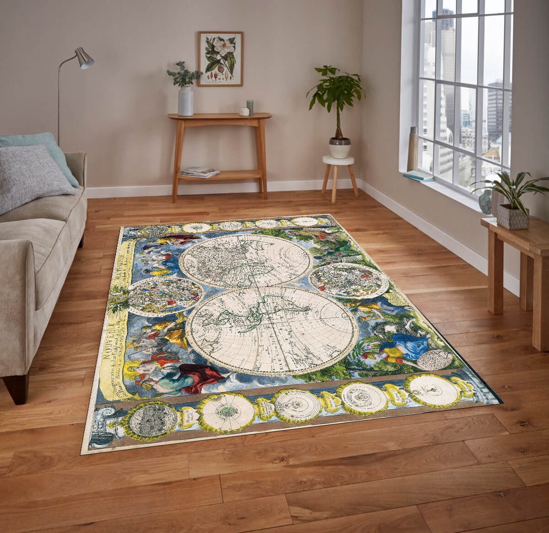 World Map Rug,map Pattern Rug,historical Rug,map Design Rug,world View ...