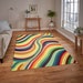 Wave Rug,wavy Pattern Rug,colorful Rug,rainbow Theme Rug,color Wave Rug ...