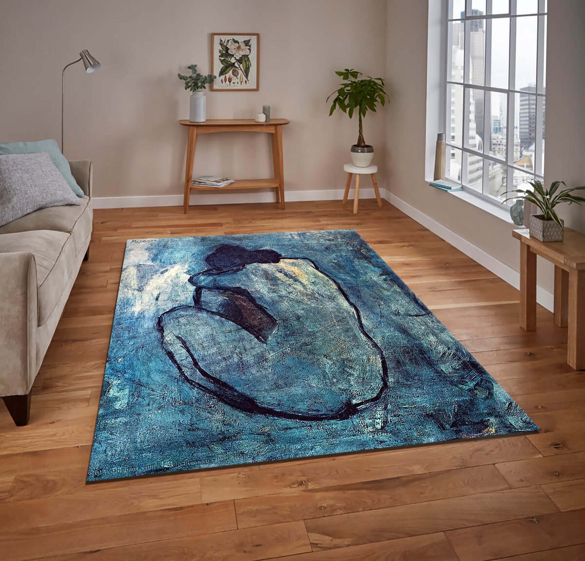 Picasso Art Rug,bleu Period Rug,art Lover Rug,blue Art Rug,picasso Rug ...