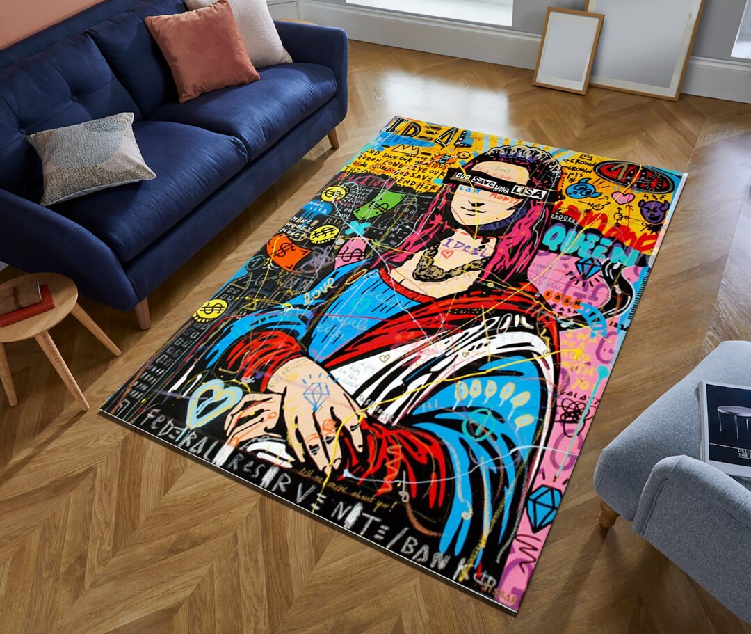Pop Art Rug,street Art Rug,famous Drawing Rug,mona Lisa Rug,da Vinci ...
