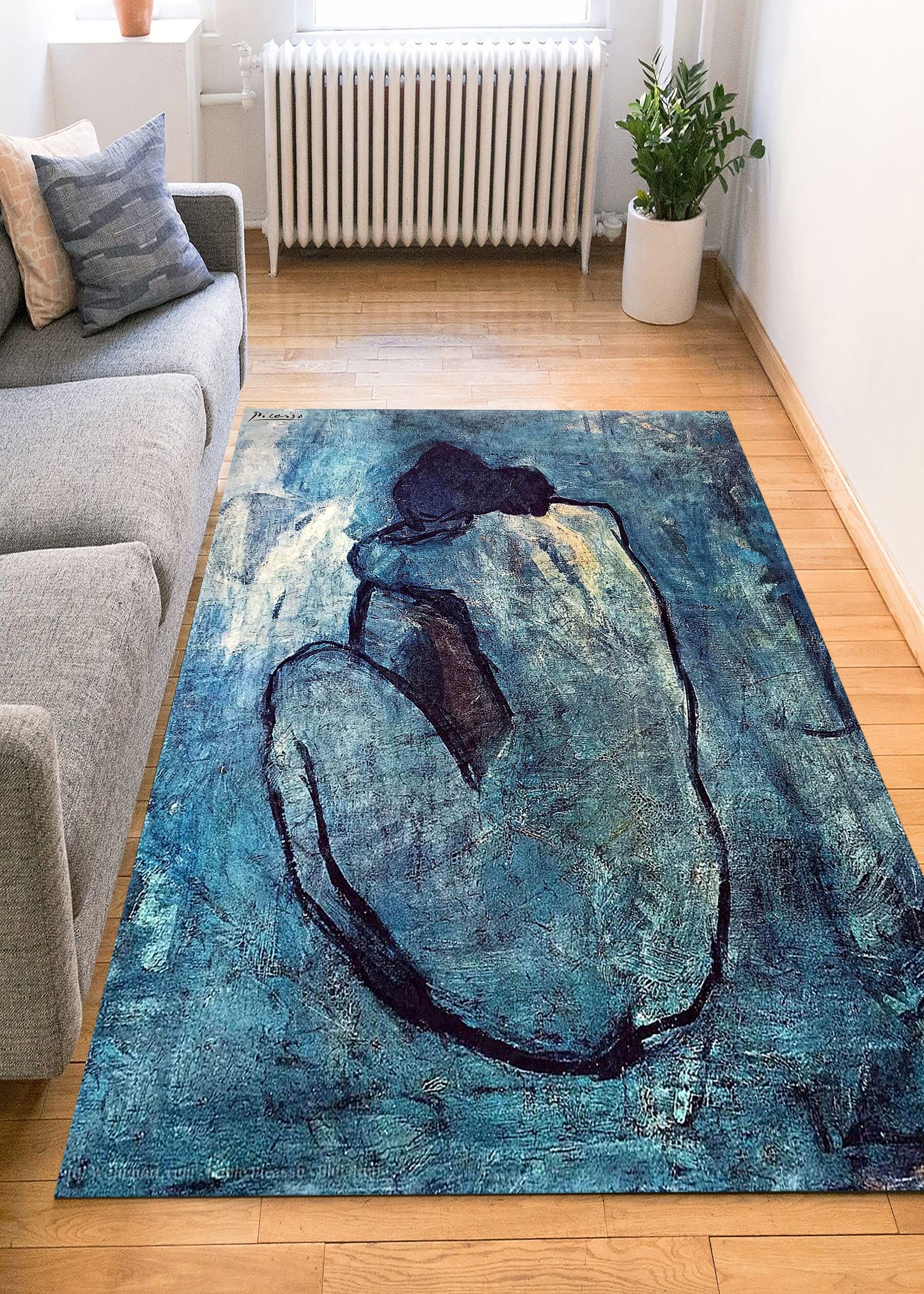 Picasso Art Rug,bleu Period Rug,art Lover Rug,blue Art Rug,picasso Rug ...