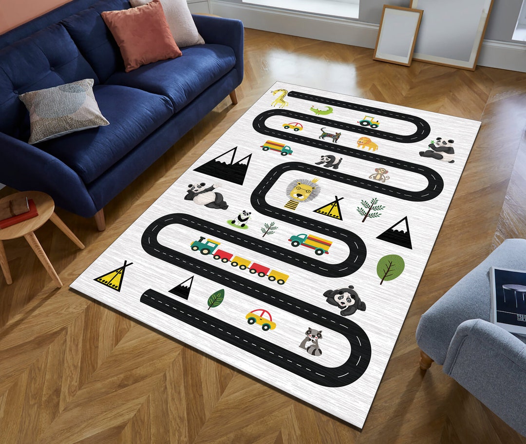 Playground Rug,gift for Kids,road Rug,kids Room Rug,play Games Rug,car ...