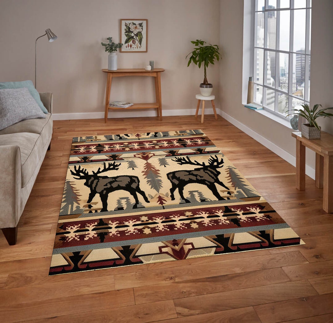 Deer Rug,old Fashion Rug,animal Rug,deer Pattern Rug,animal Theme Rug ...