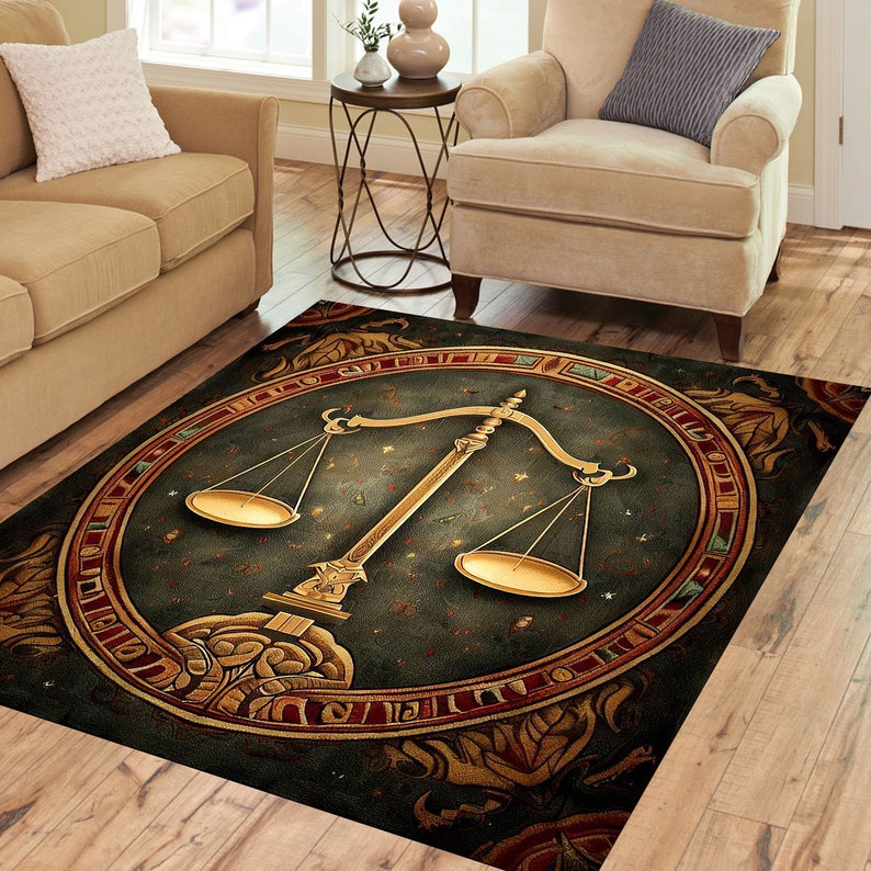 Law Rug,scale Rug,themis Rug,law Theme Rug,scale Pattern Rug,minimalist ...