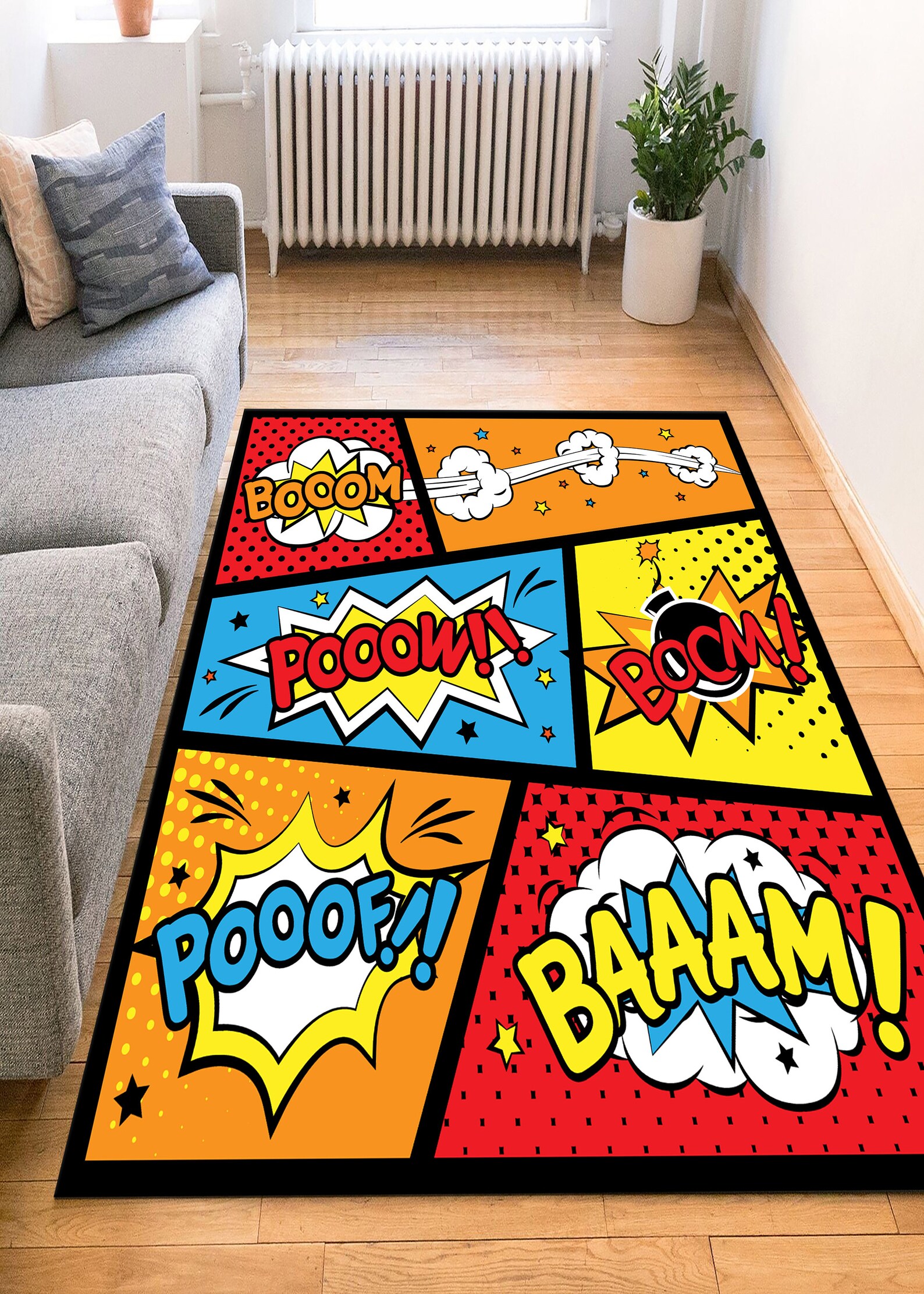 Pop Art Rug,boom Rug,comic Rug,comic Effect Rug,baam Rug,colorful Rug ...