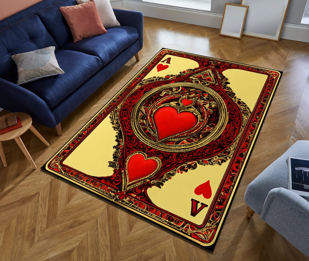 Ace of Heart Card Rug,ace Card Rug,heart Card Rug,card Pattern Rug ...