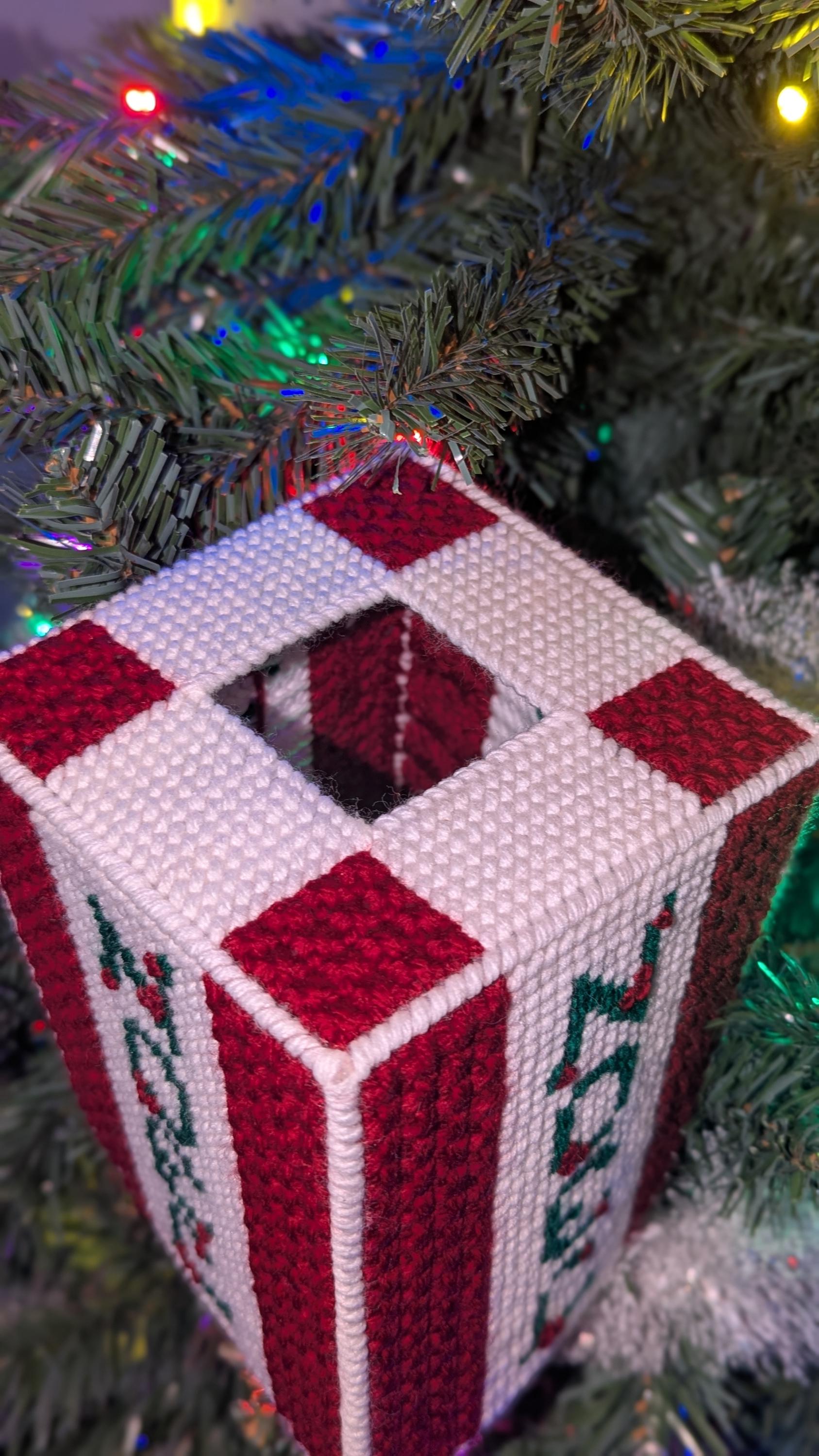 Plastic Canvas Holiday Cube Tissue Box Cover - Etsy