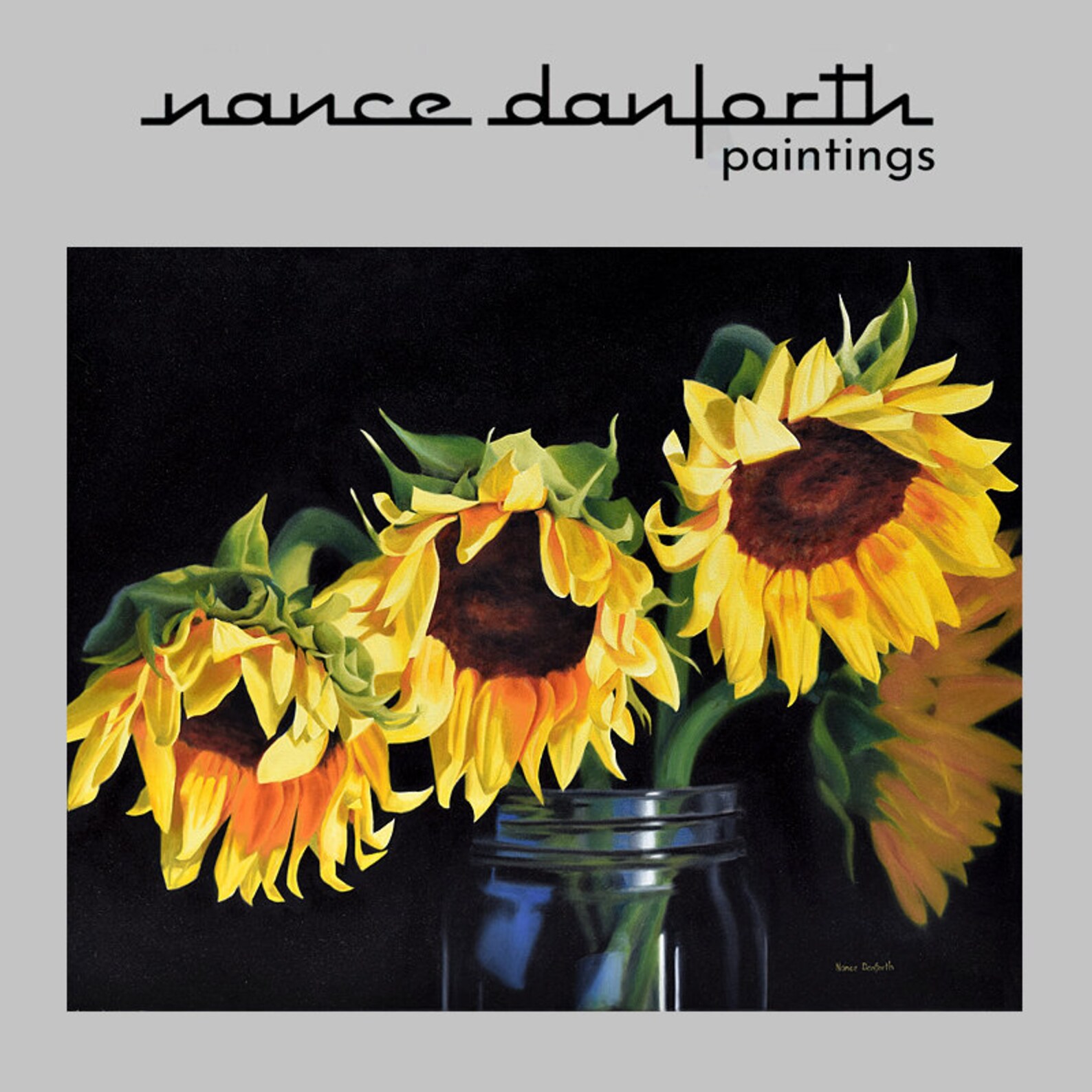 DANFORTH Sunflowers, 24x30 Original Realistic Floral Oil Painting ...