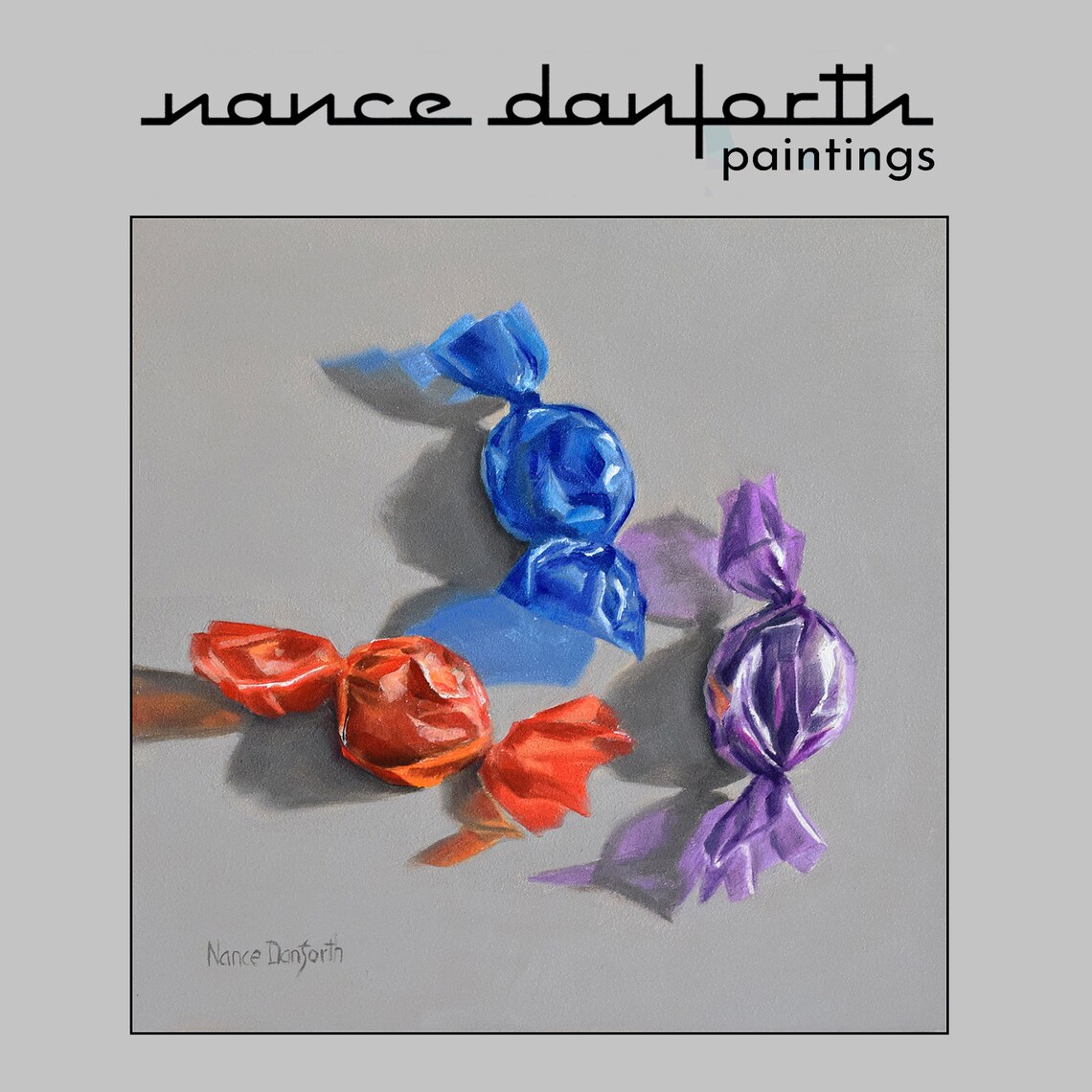 Candies, 6x6 Original Realistic Oil Painting, Still Life Wall Art ...