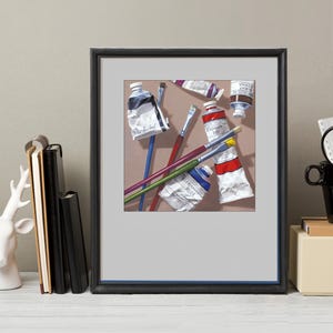 Artist Paint Tubes, 8x8 Original Realistic Oil Painting, Still Life ...