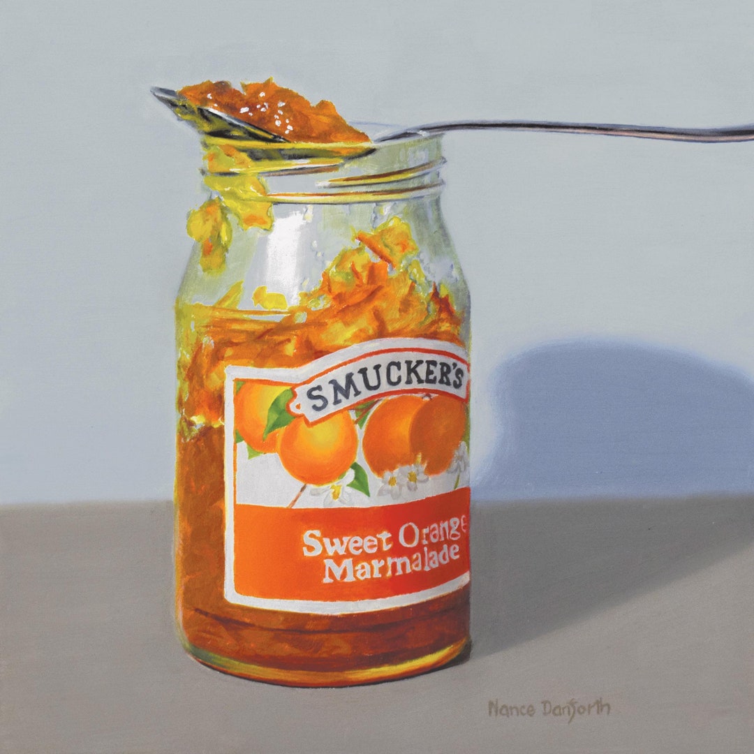 Sweet Orange Marmalade, 8x8 Original Realistic Oil Painting, Still Life ...
