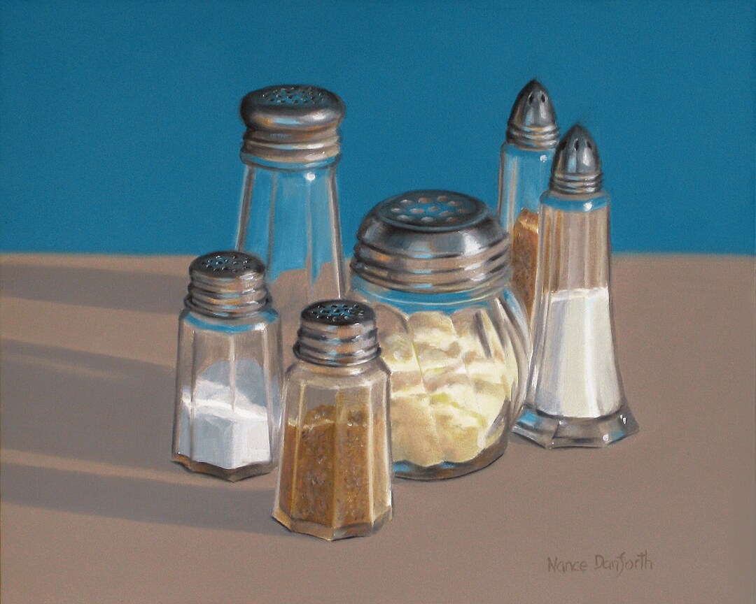 Shakers, 8x10 Original Realistic Oil Painting, Danforth Still Life Art ...
