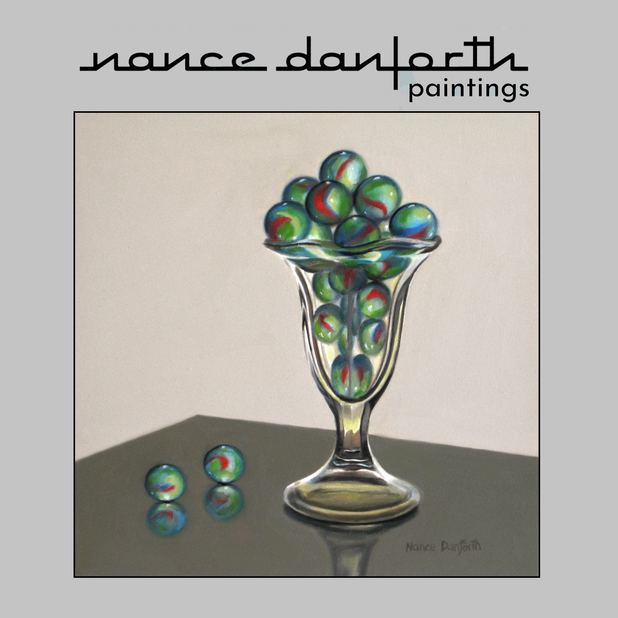 SALE Marbles in Sundae Glass, 8x8 Original Realistic Oil Painting ...