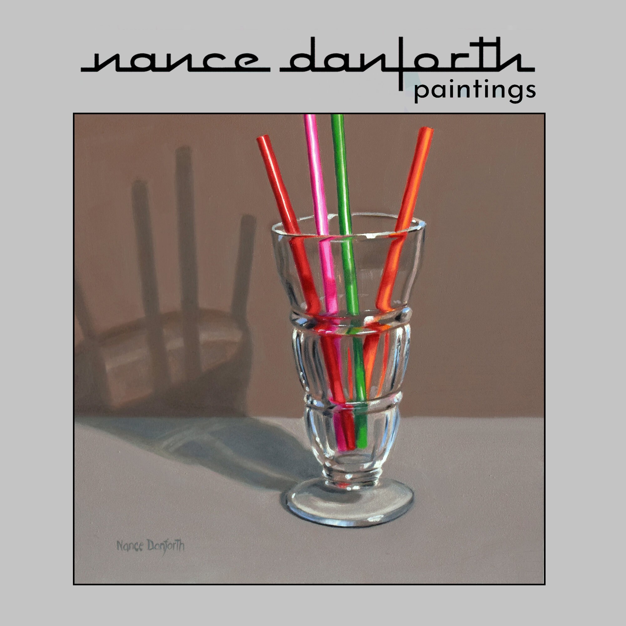 Malt Glass With Straws, 8x8 Original Realistic Oil Painting, Still Life ...