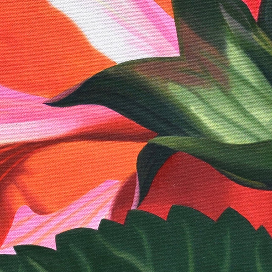 DANFORTH Hibiscus, 30x30 Original Realistic Floral Oil Painting, Canvas ...