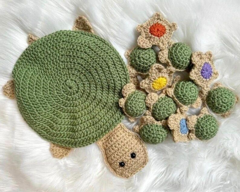 Turtle Crochet Pattern - the ORIGINAL– DIY Crochet Memory Game – Turtle ...