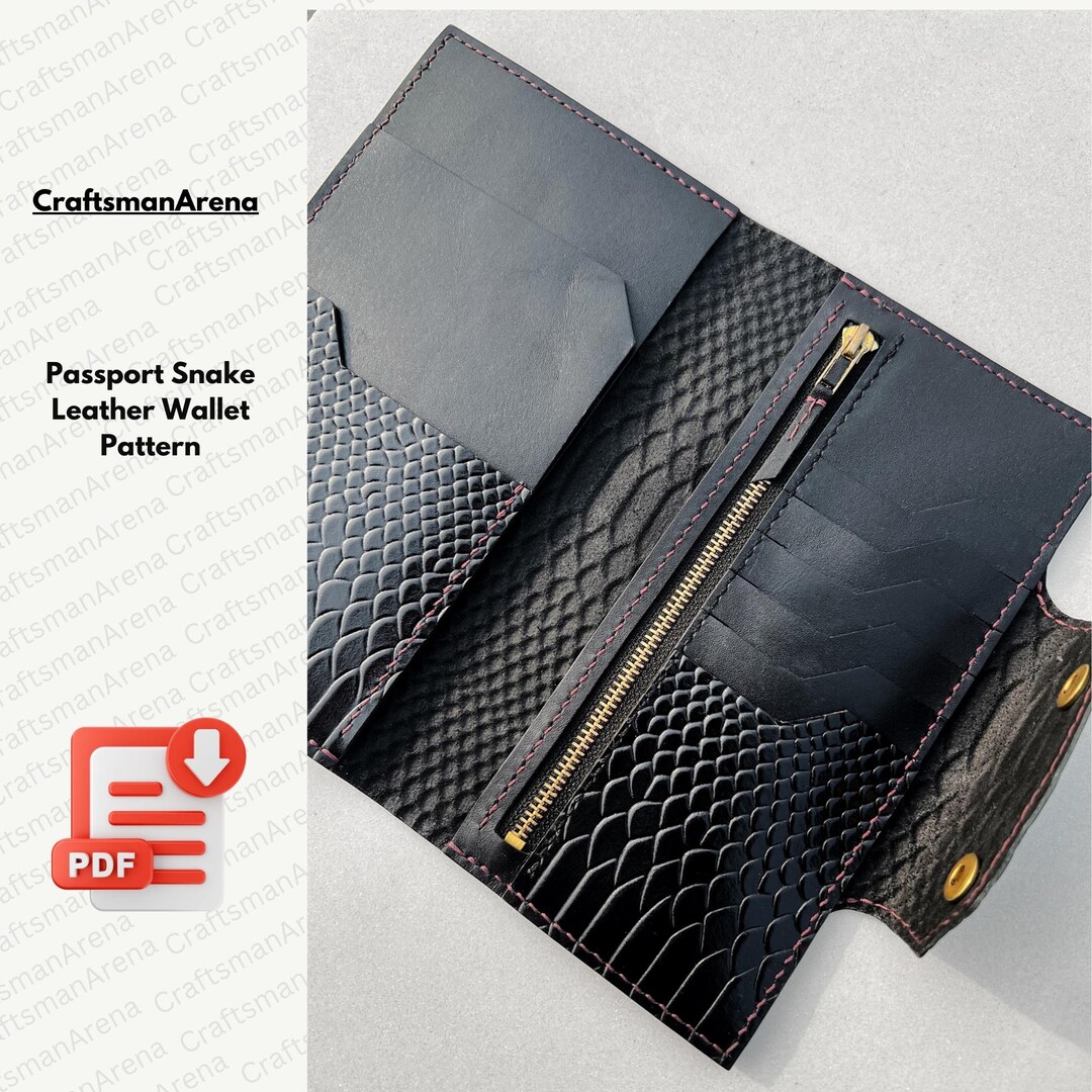Leather Passport Wallet Pattern PDF DIY Travel Wallet Template Handmade ...