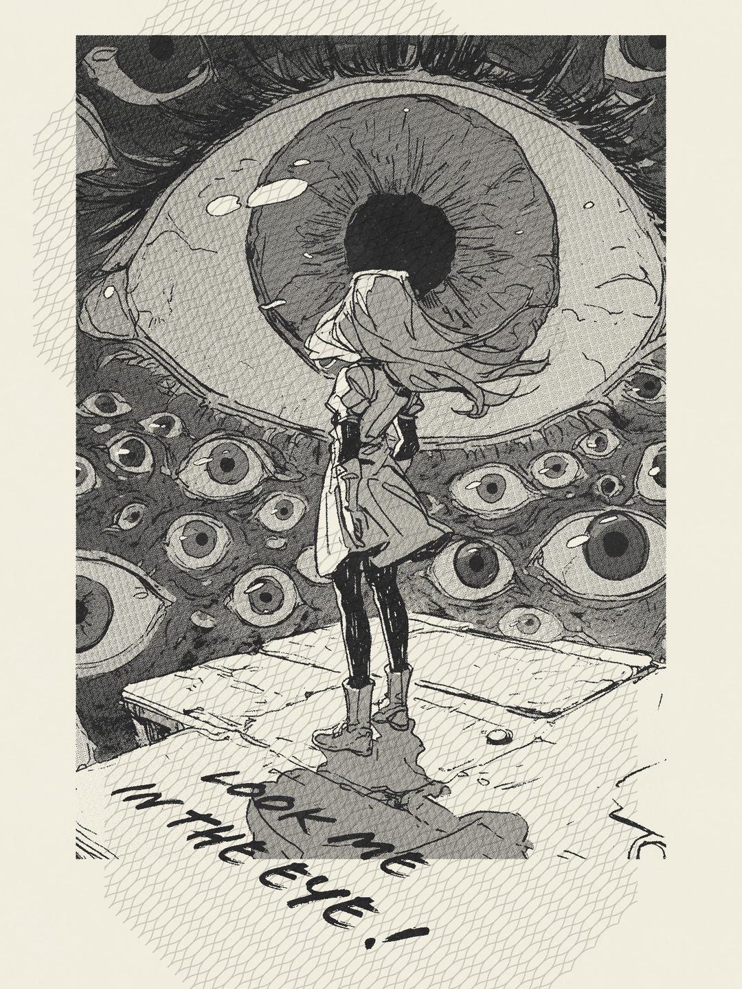 Anime Art Poster Psychological Eye Design Surreal Manga Style Digital ...