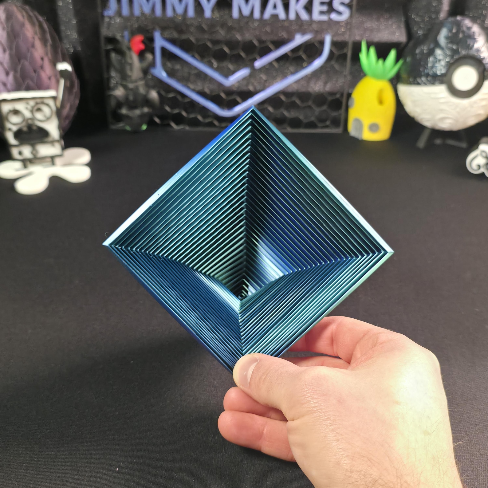Geometric Swirl Fidget Toy | 3D Printed Sensory Square | Stress Relief ...