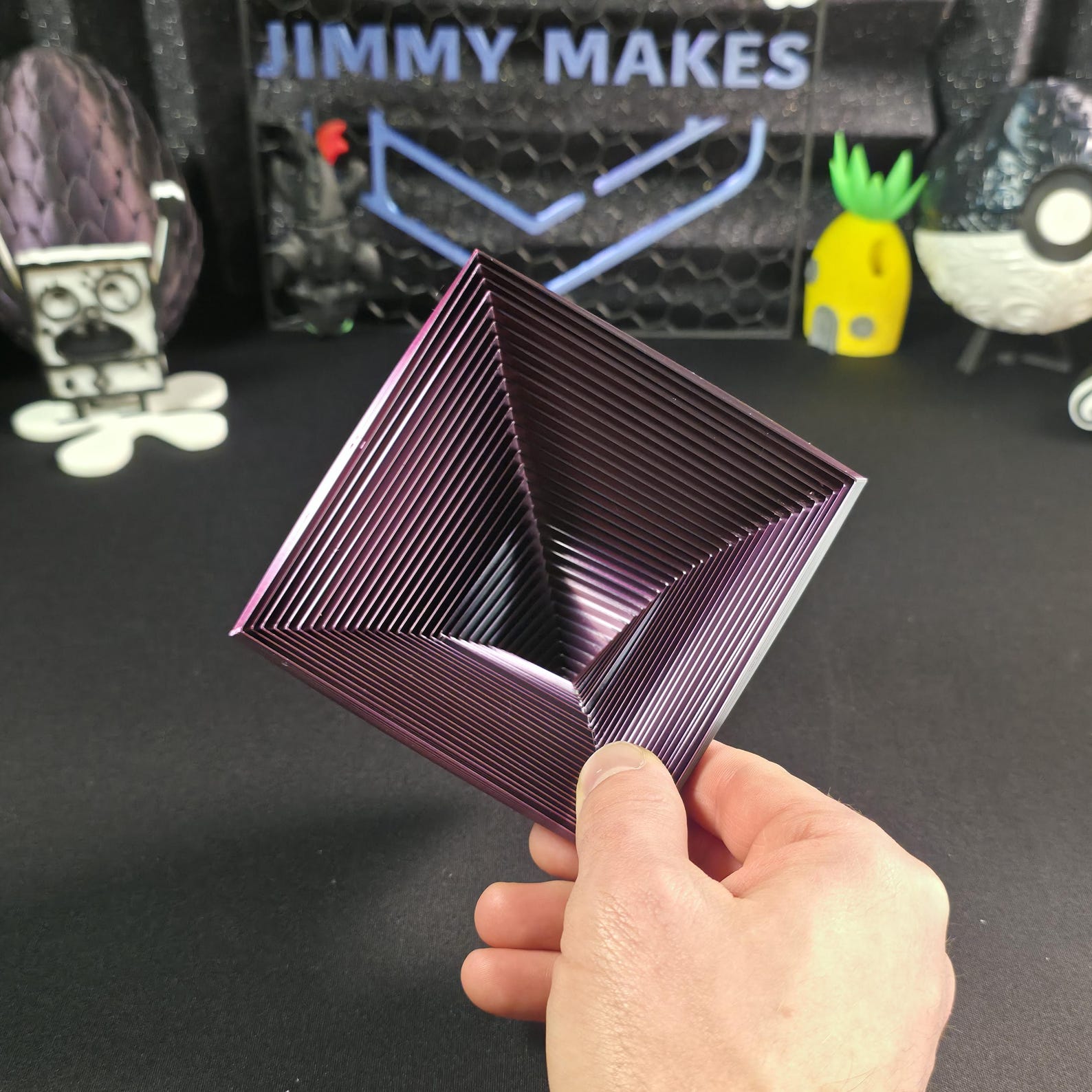 Geometric Swirl Fidget Toy | 3D Printed Sensory Square | Stress Relief ...