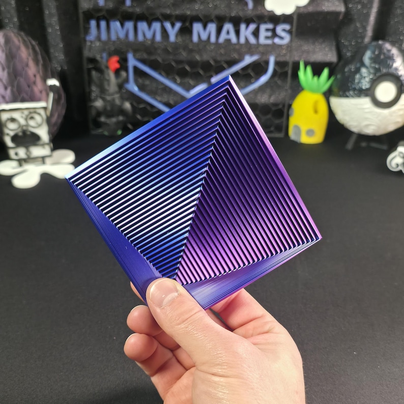 Geometric Swirl Fidget Toy | 3D Printed Sensory Square | Stress Relief ...