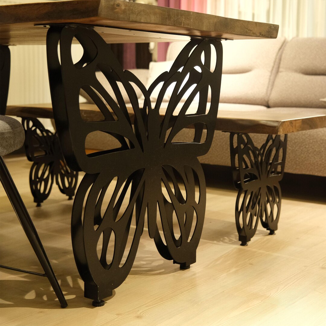 Metal Dining Room Table Legs, Butterfly Shape Metal Leg, Farm House ...