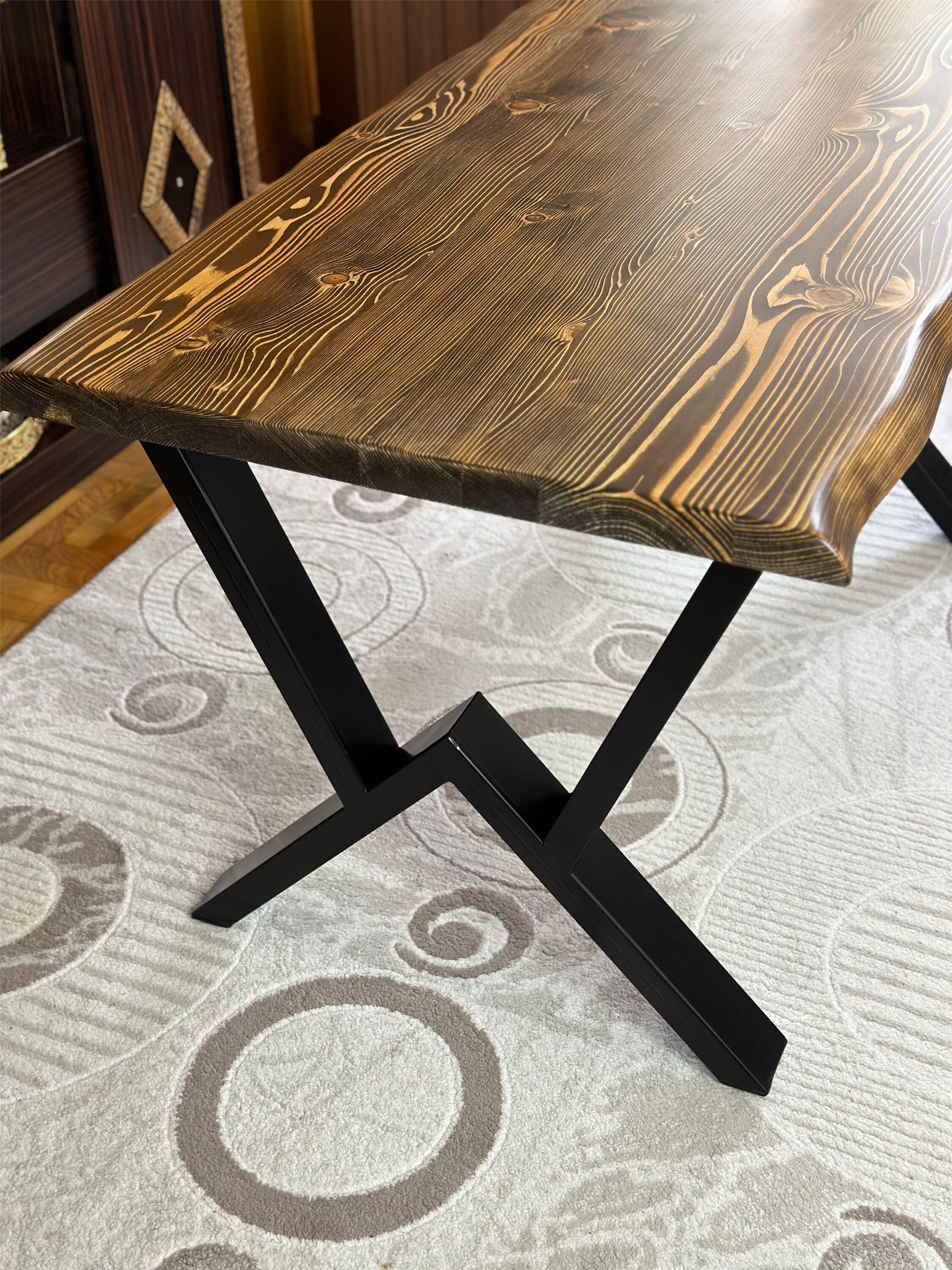 Modern Metal Table Legs, (set of 2) Industrial Table Base, Handmade ...