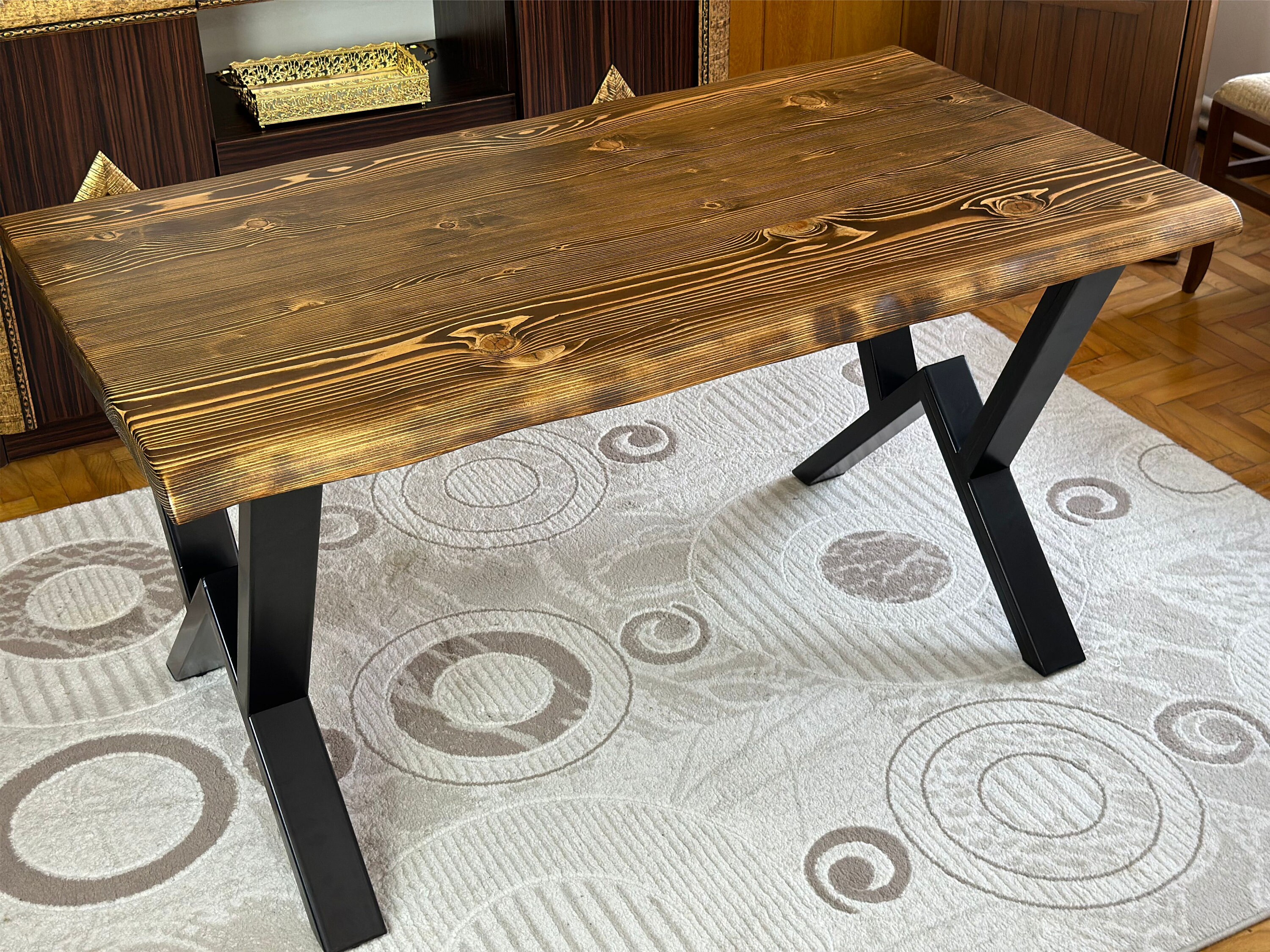 Modern Metal Table Legs, (set of 2) Industrial Table Base, Handmade ...