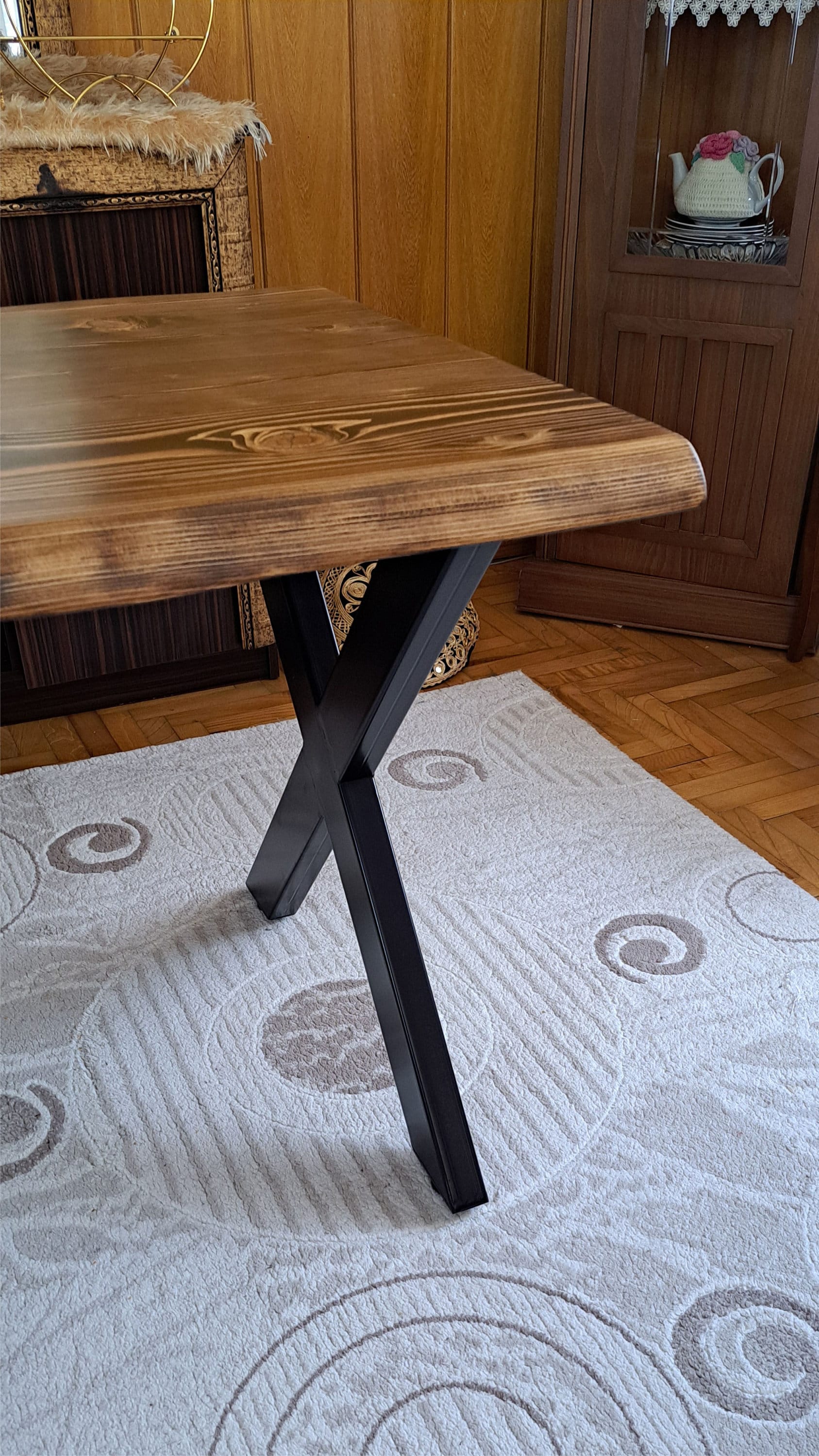 Metal Dining Table Legs, Desk Legs. X-shape Table Legs, Industrial Table Base, Metal Legs for ...