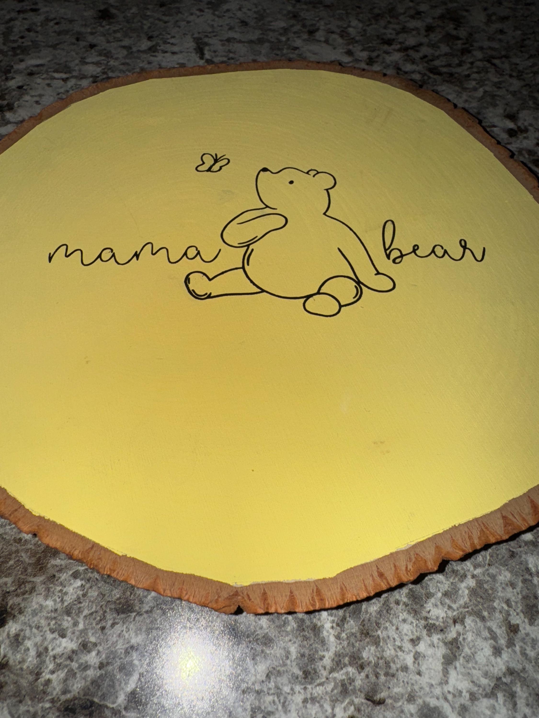 Pooh Mama Bear Wooden Sign - Etsy