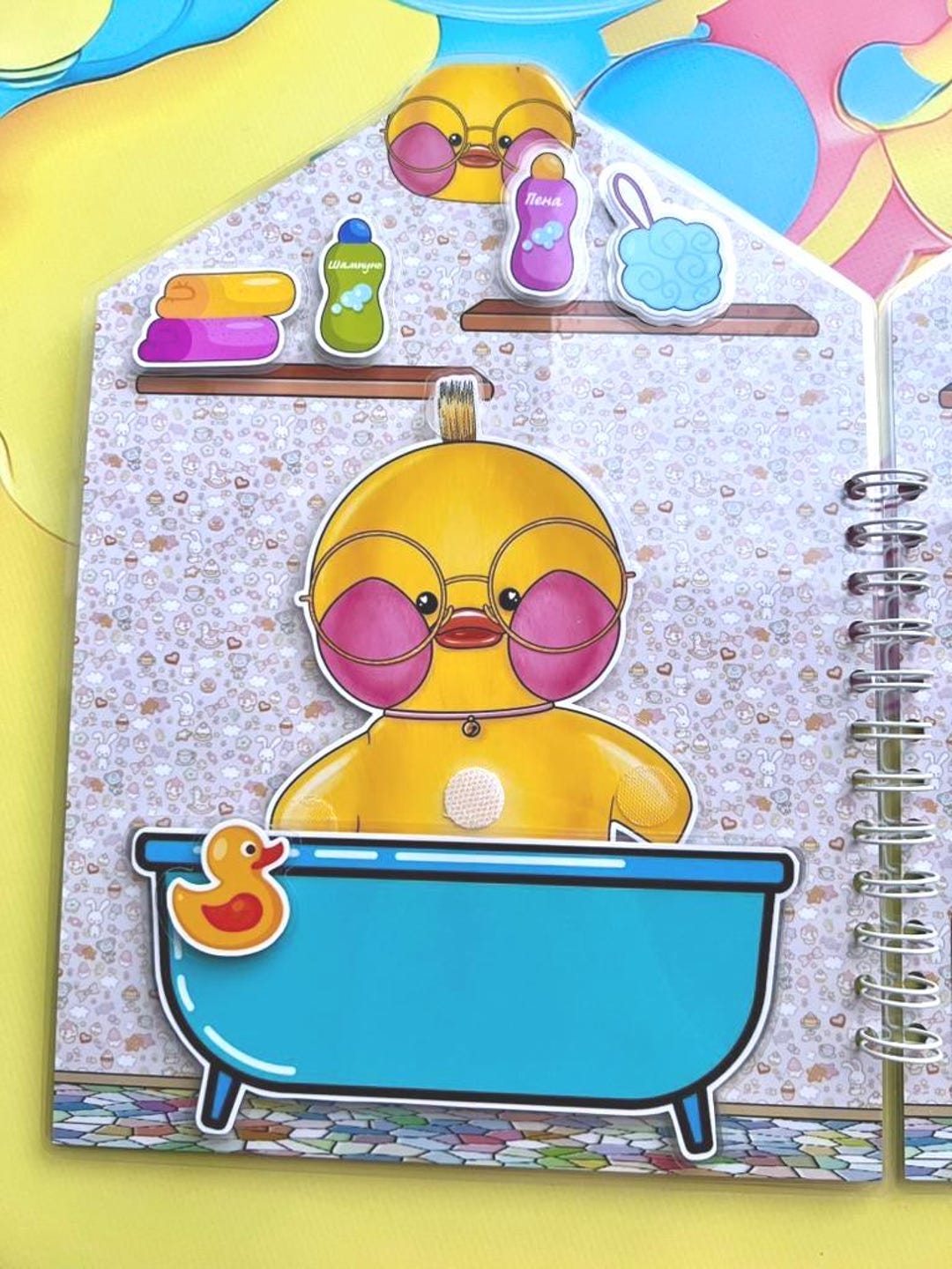 Busy Book Lalafanfan Velcro |paper Dollhouse| Cute Duck Activity Book ...